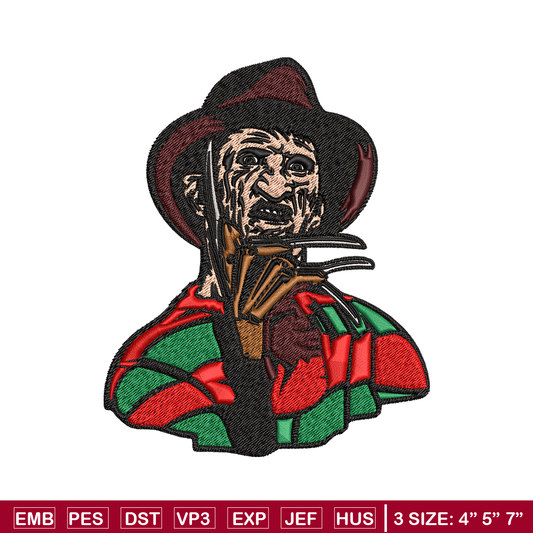 Freddy Krueger Embroidery design, Freddy horror Embroidery, | Inspire ...