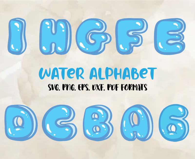 Water Letter Alphabet Font SVG PNG, Modern Font, Fonts For C - Inspire ...