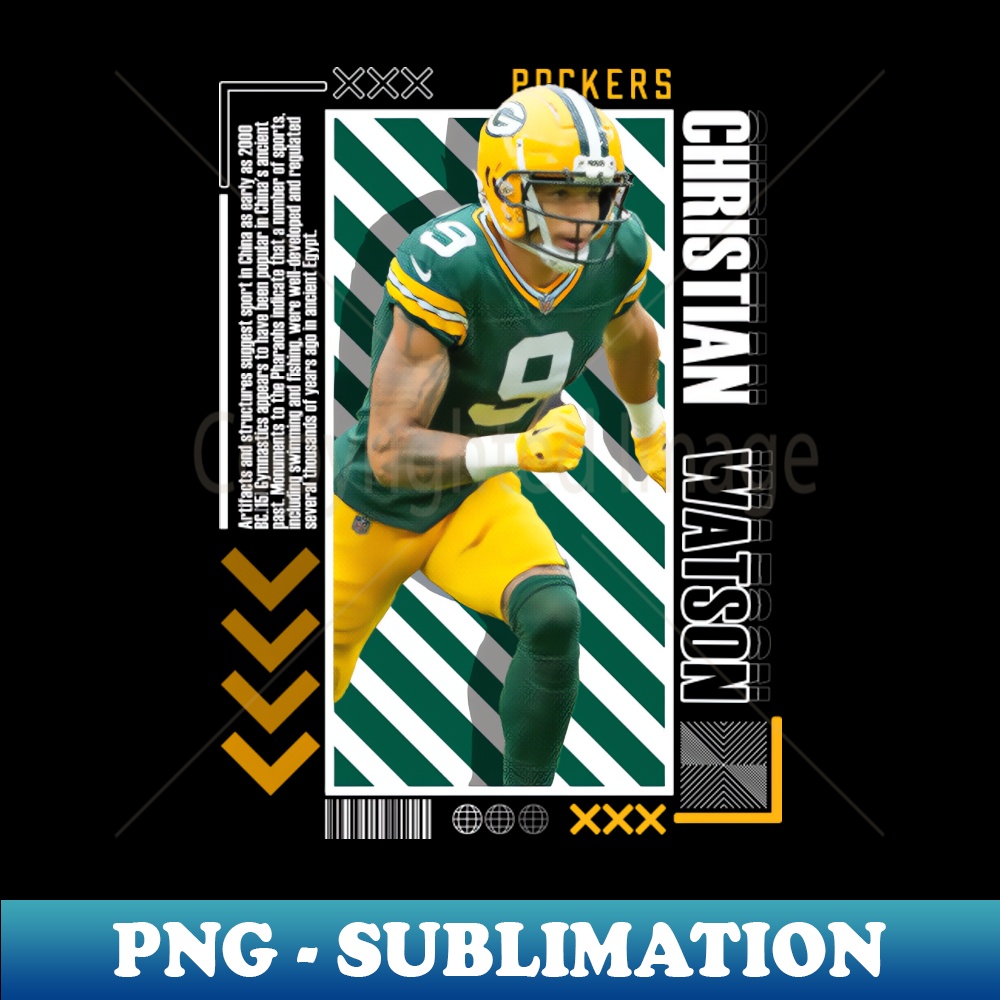 Christian Watson Football Paper Poster Packers 9 - Exclusive | Inspire ...
