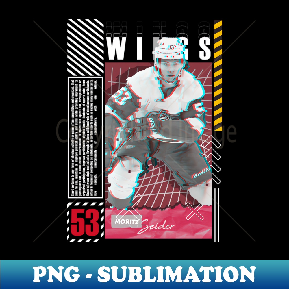 Moritz Seider Hockey Design Poster Red Wings - Instant Subli | Inspire ...