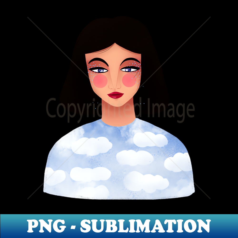 Cute girl with blue eyes wearing the sky version 2 - PNG Tra - Inspire ...