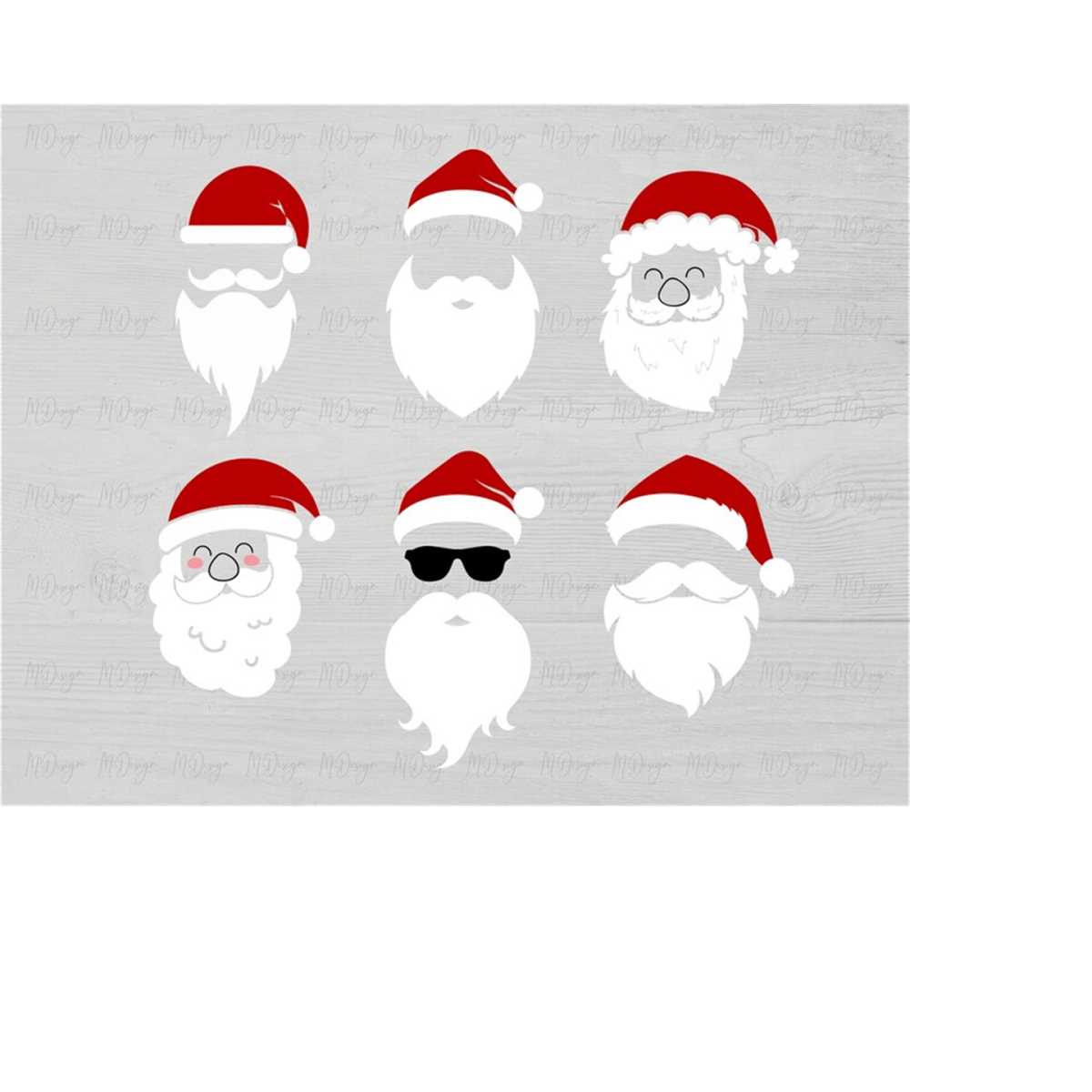 Santa Face SVG Bunfle Cutting Files for Cricut,Silhouette-Sa - Inspire ...