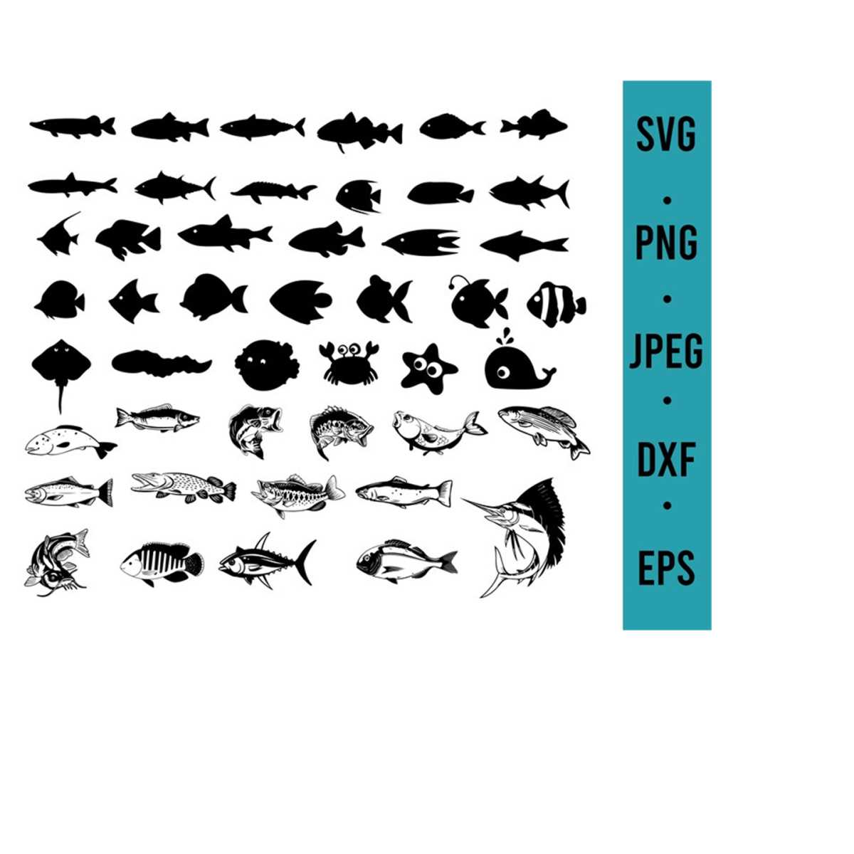 Fish Bundle SVG | Fish SVG | Fishing Printable Vector Clipar - Inspire ...