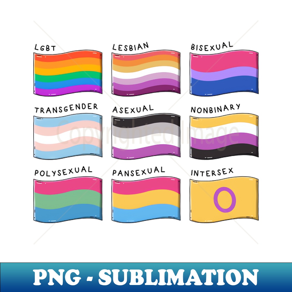 Retro LGBTQIA Pride Flags - PNG Sublimation Digital Download | Inspire ...