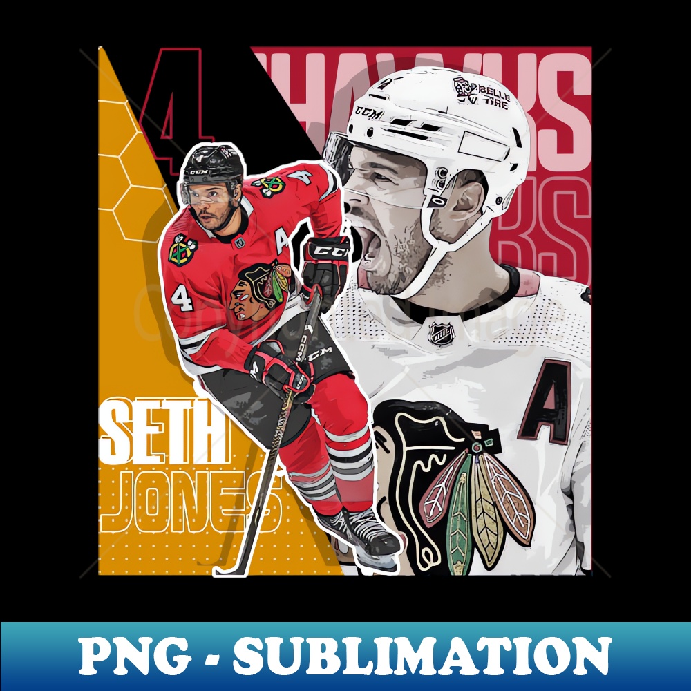 Seth Jones Hockey Design Poster Blackhawks - Aesthetic Subli | Inspire ...