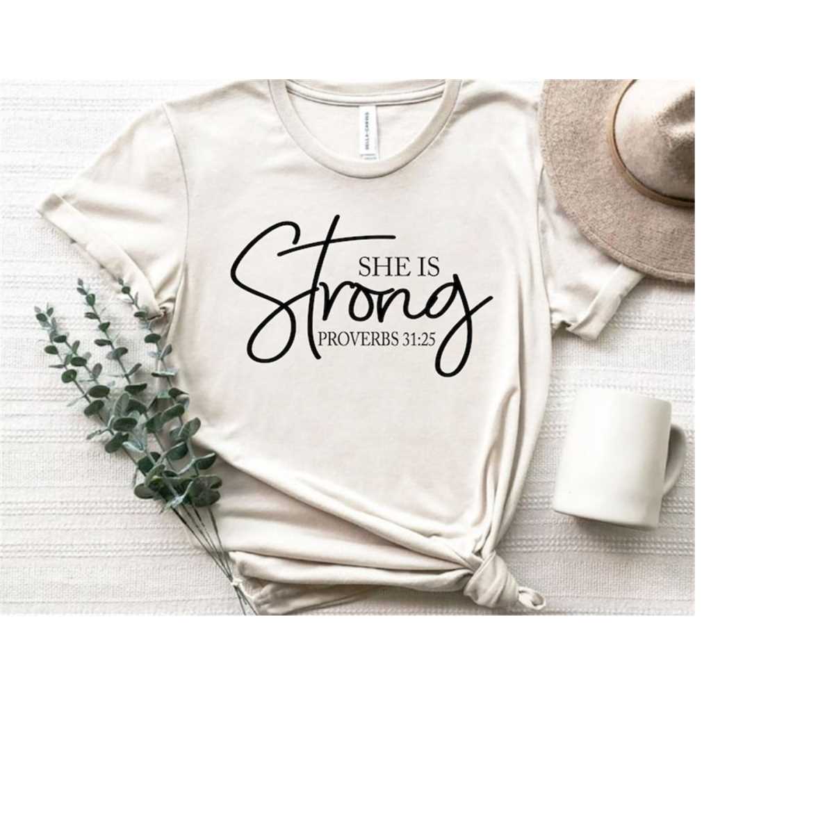 She is Strong SVG - Bible Verse Scripture SVG Shirt Design f | Inspire ...