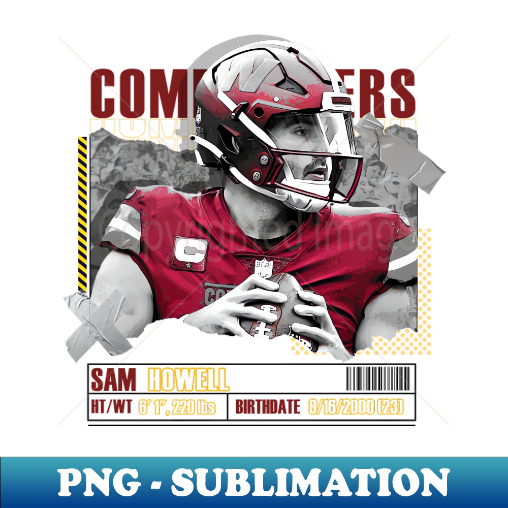 Sam Howell Football Paper Poster Commanders 10 - Retro PNG S | Inspire ...