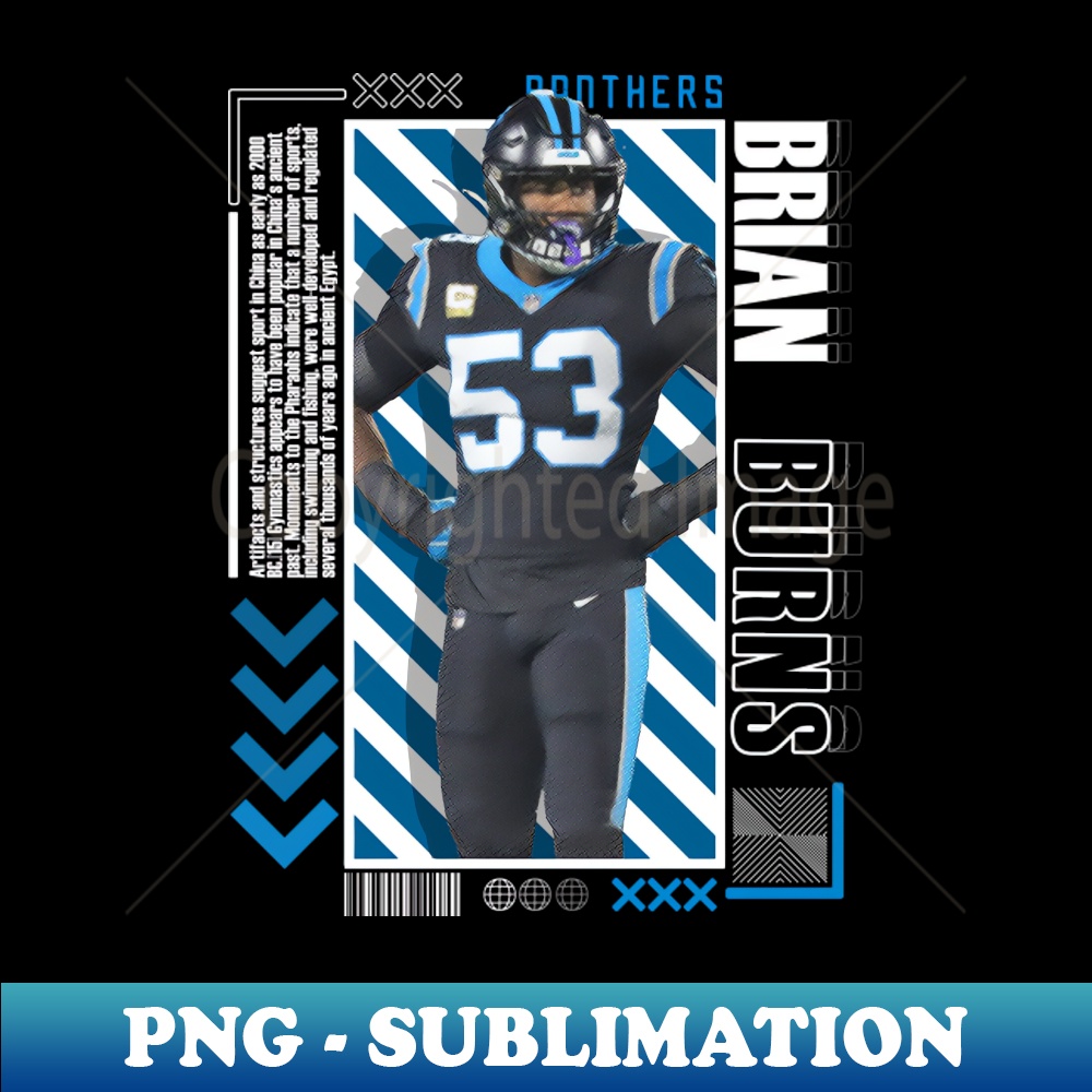 Brian Burns Football Paper Poster Panthers 9 - PNG Transpare | Inspire ...