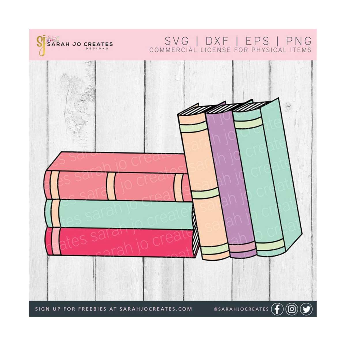 stack of books svg - Inspire Uplift