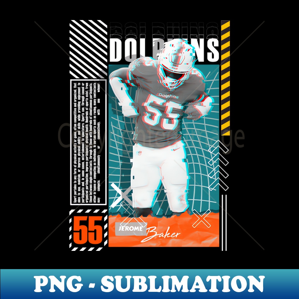 Jerome Baker Football Design Poster Dolphins - Artistic Subl | Inspire ...