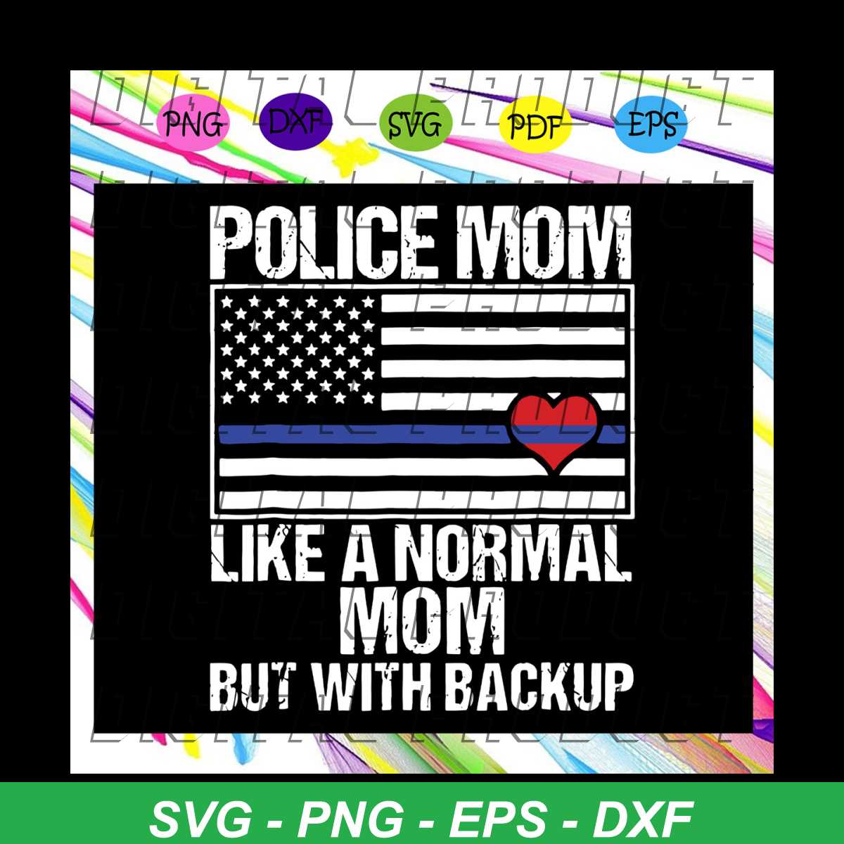 Police Mom Like A Normal Mom But With Backup Svg, Police Mom | Inspire ...