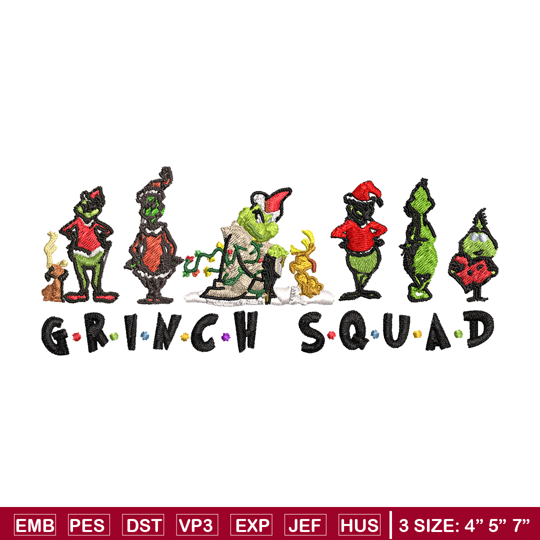 Grinch squad christmas Embroidery design, Grinch Christmas E | Inspire ...