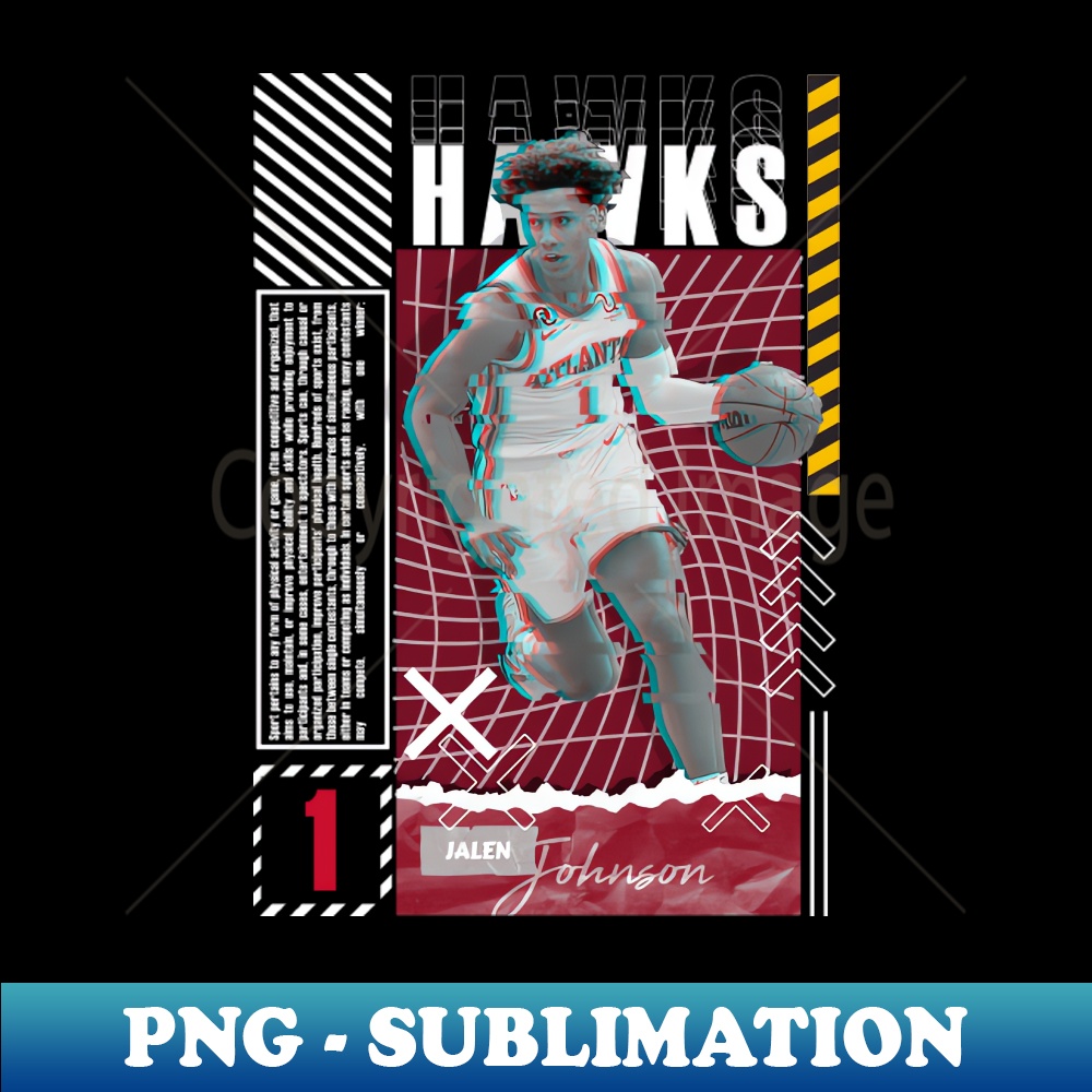 Jalen Johnson Basketball Design Poster Hawks - PNG Transpare | Inspire ...