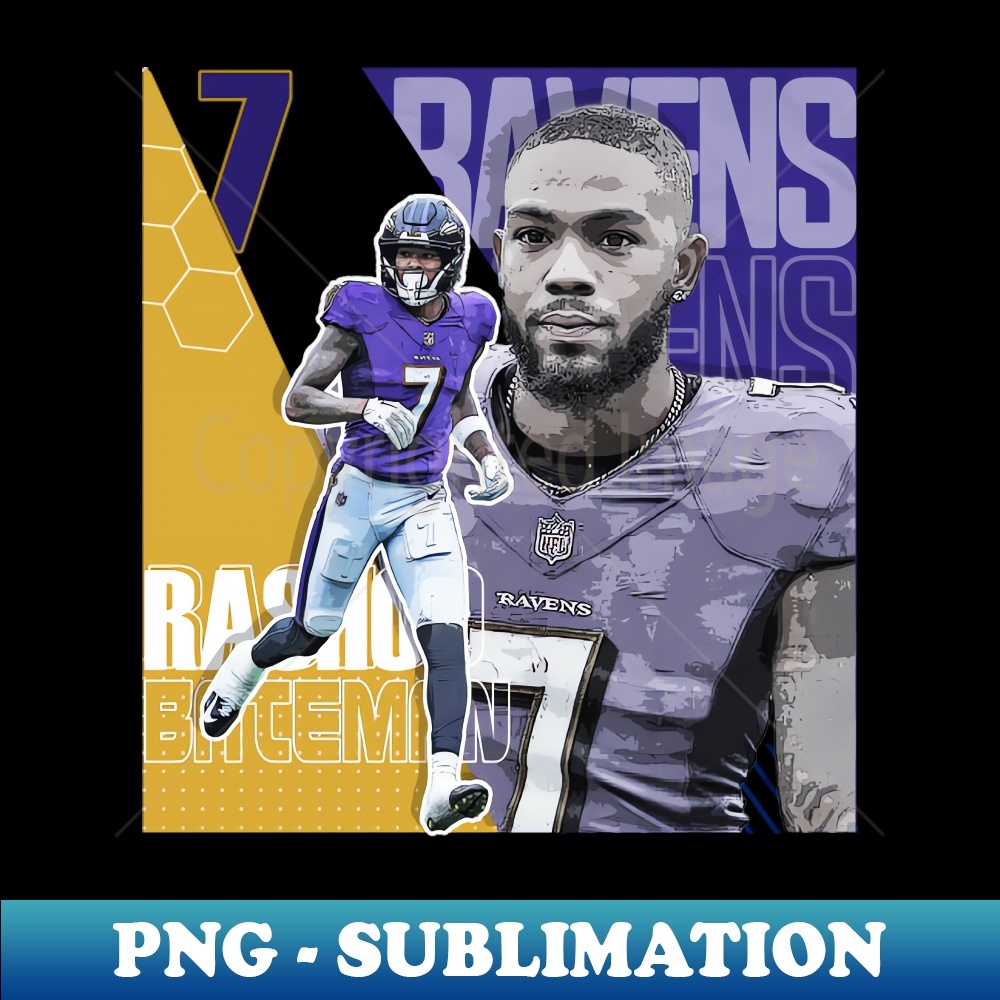 Rashod Bateman Football Design Poster Ravens - PNG Transpare | Inspire ...