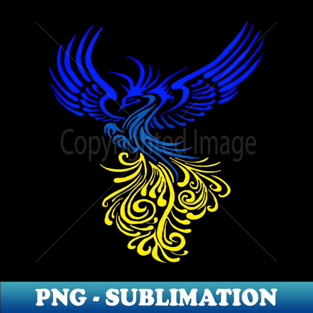 Blue Yellow Artistic Phoenix Illustration - PNG Transparent - Inspire ...