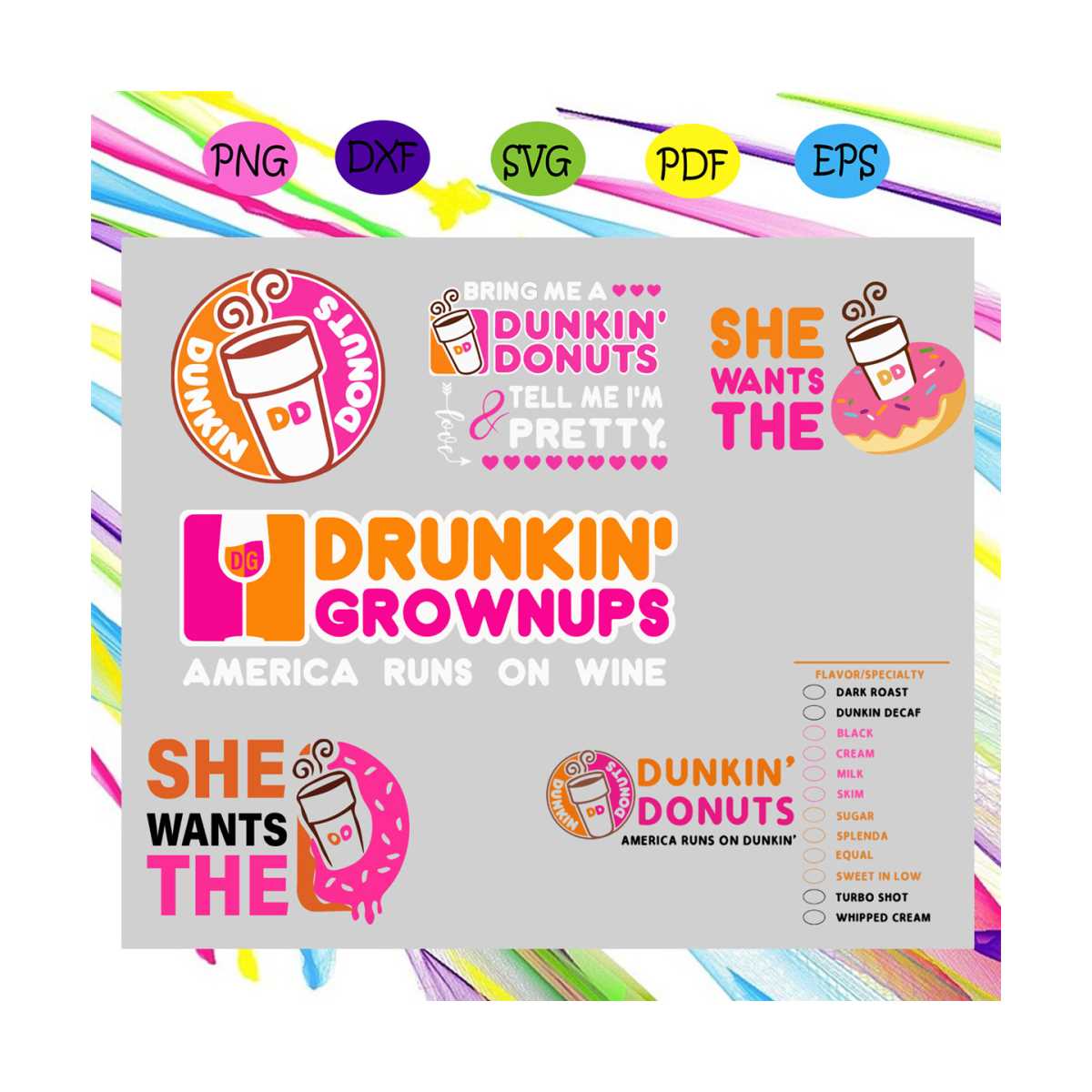 Bundle dunkin donuts svg, dunkin' donuts, donuts, she wants | Inspire ...