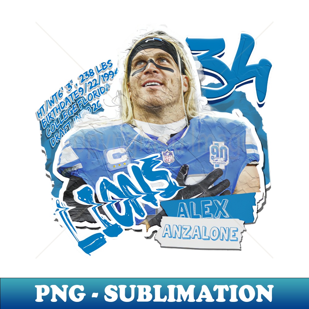 Alex Anzalone Football Paper Poster Lions 11 - Signature Sub | Inspire ...