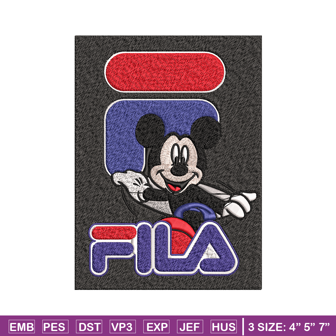 Mickey Mouse Fila Embroidery design, Disney Embroidery, cart | Inspire ...