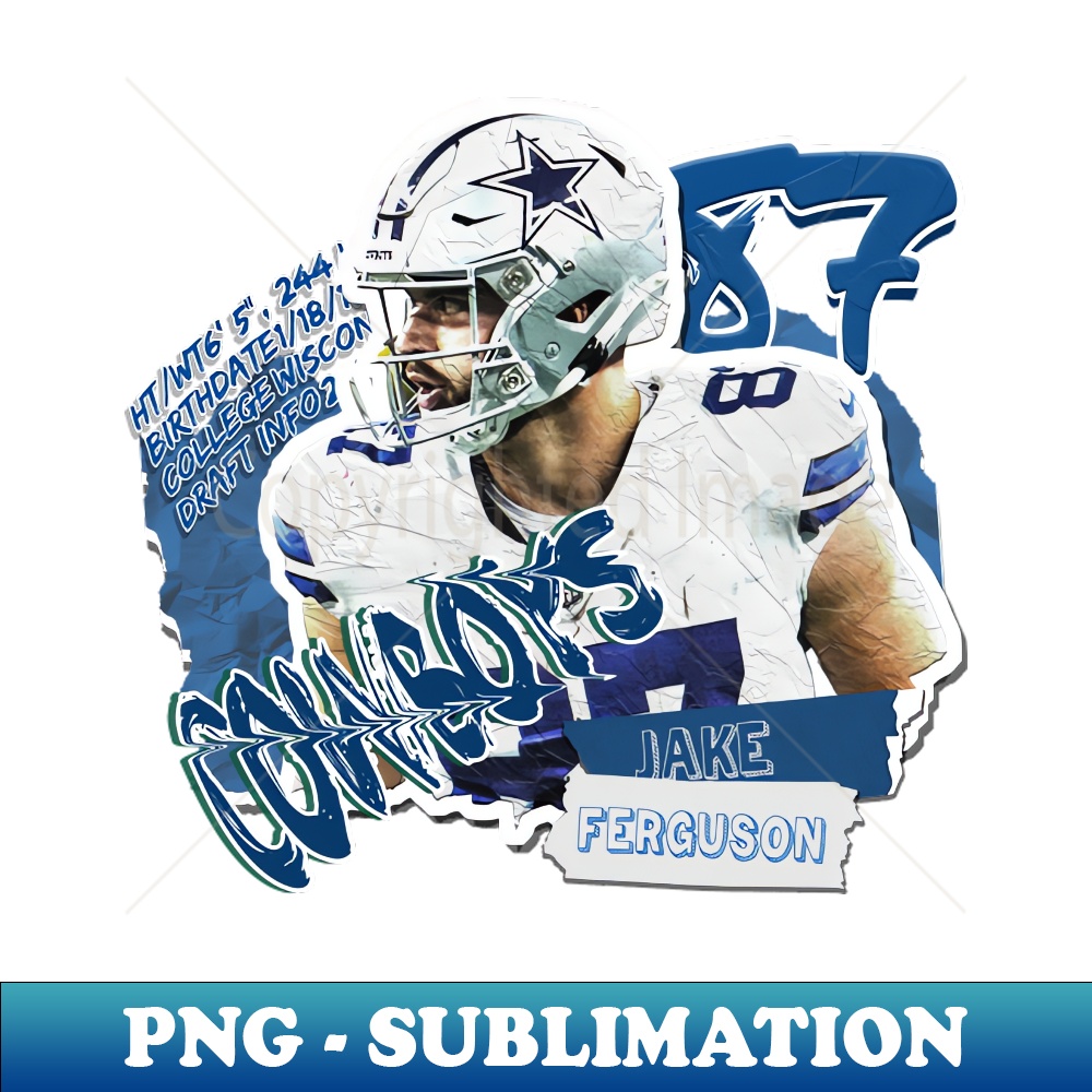 Jake Ferguson Football Paper Poster Cowboys 11 - PNG Transpa | Inspire ...