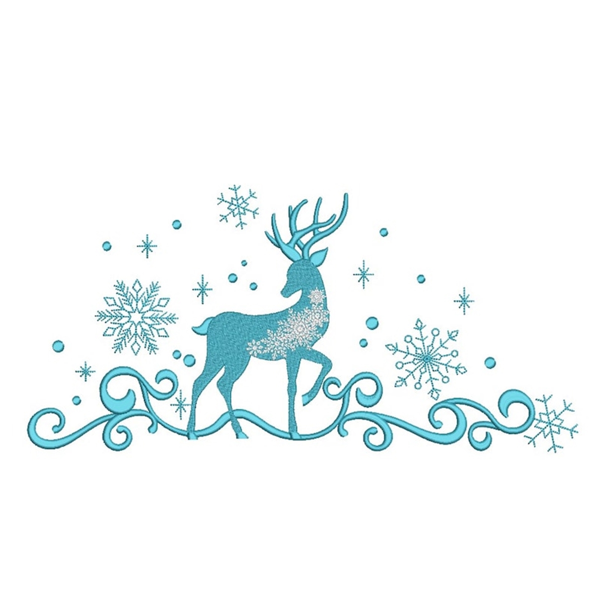 Christmas Deer Embroidery Design, 3 sizes, Instant Download | Inspire ...