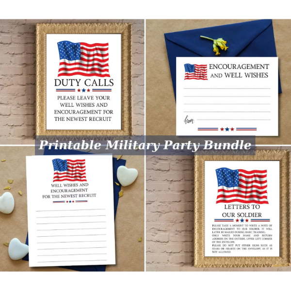 Printable Military Party Bundle | USA Flag Military Decor Pa | Inspire ...