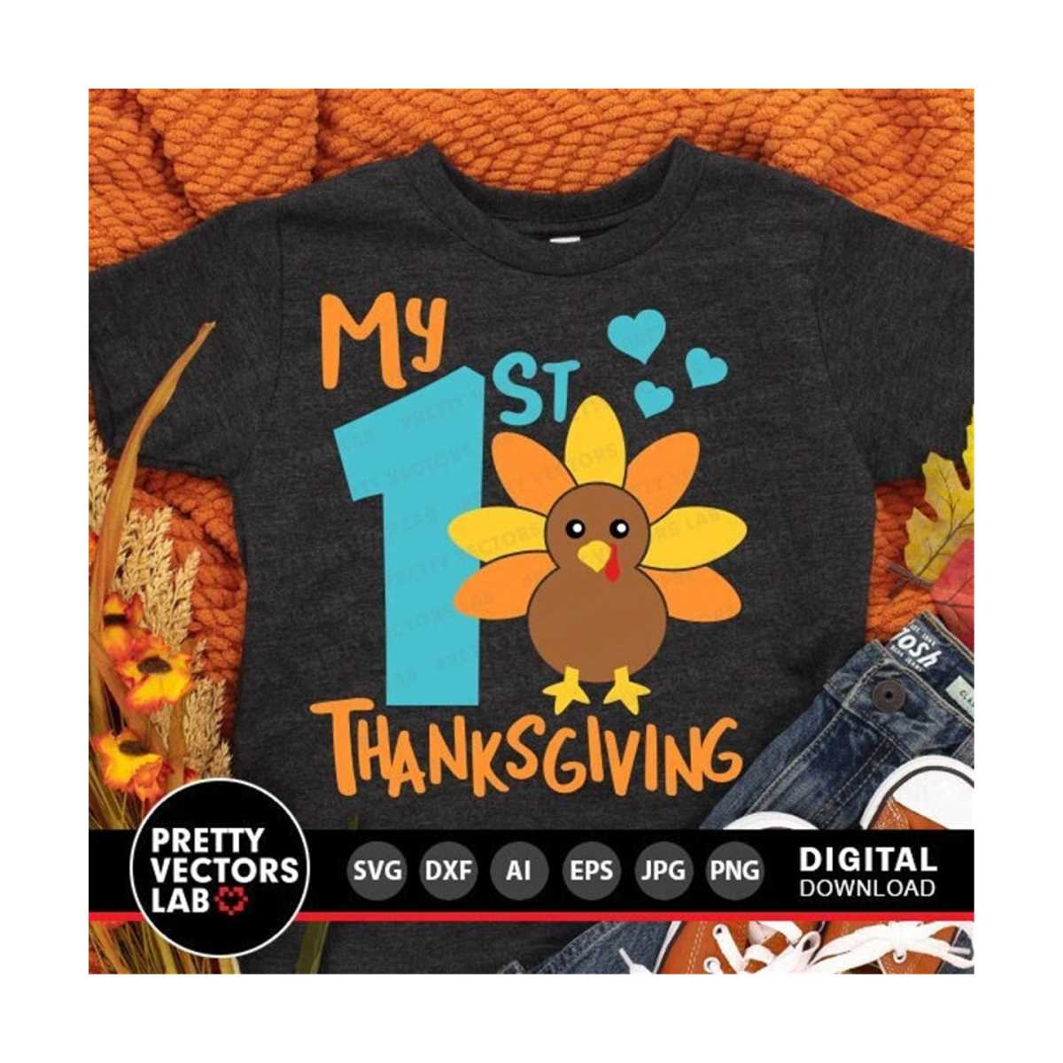 My 1st Thanksgiving Svg, Boy Turkey Svg, Boys Thanksgiving S - Inspire ...
