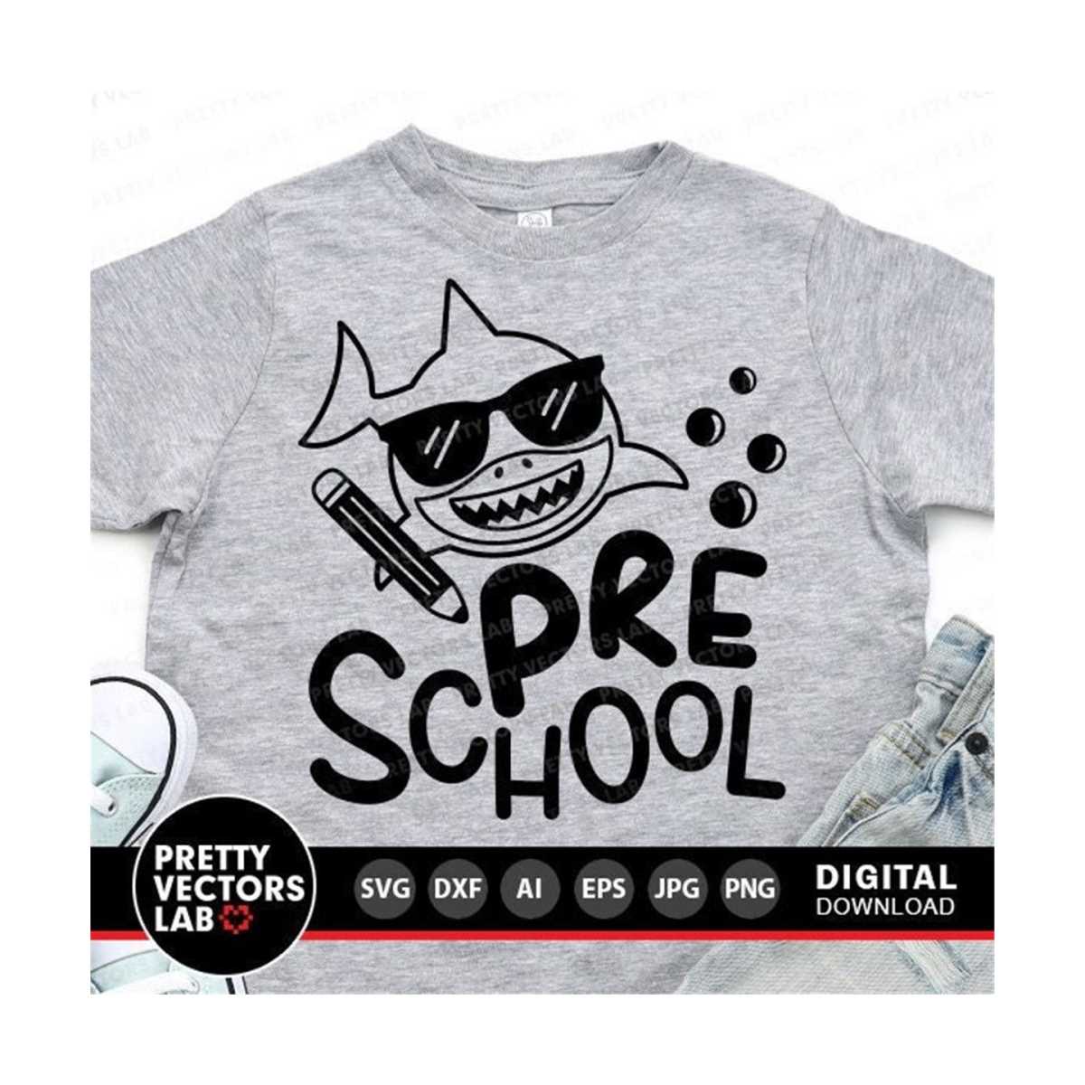 Preschool Shark Svg, Back To School Svg, Pre-K Svg, Dxf, Eps - Inspire ...