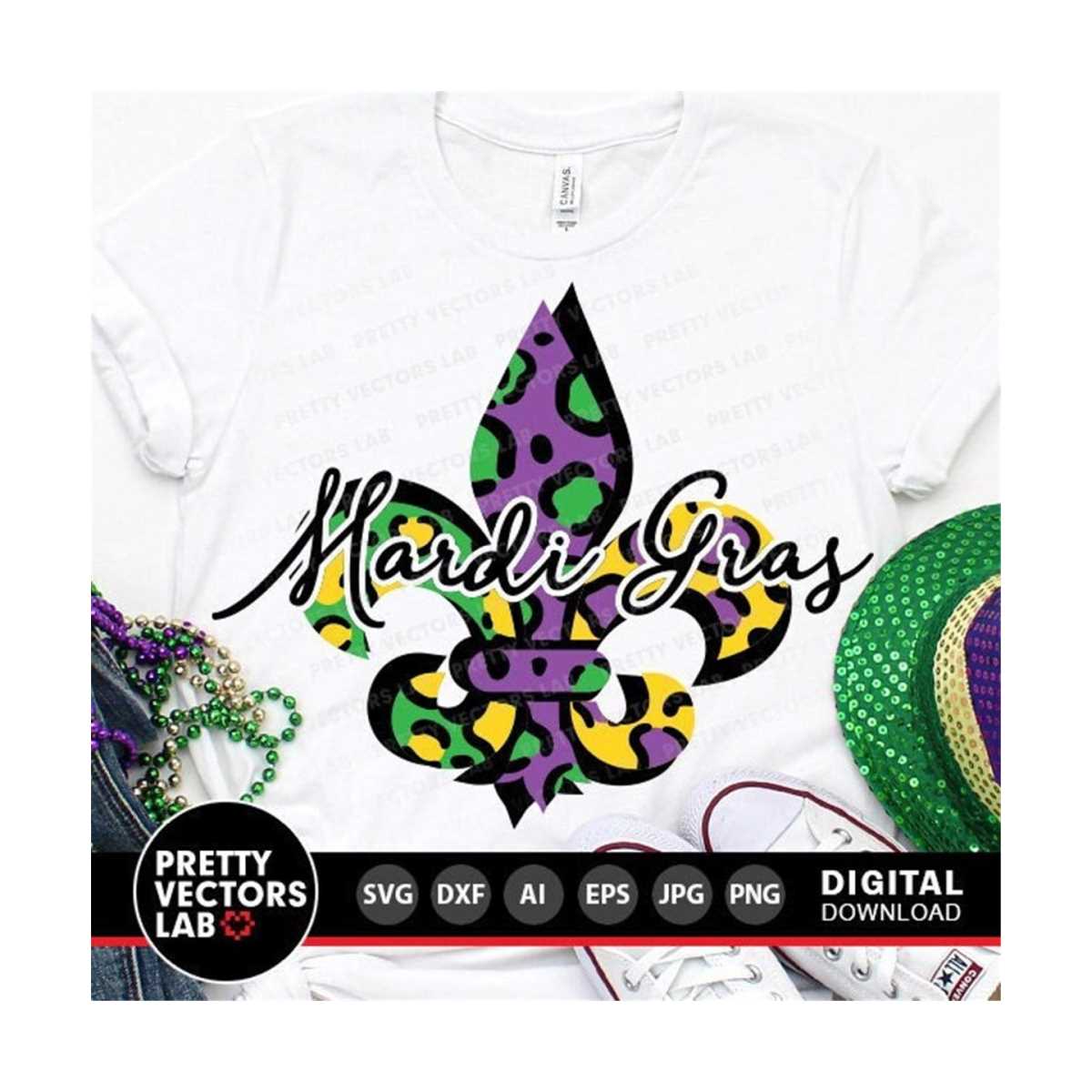 Mardi Gras Svg, Fleur de Lis Svg Dxf Eps Png, Leopard Print - Inspire ...