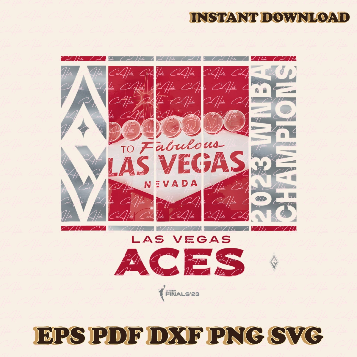 Las Vegas Aces Stadium 2023 WNBA Champions Skyline PNG - Inspire Uplift