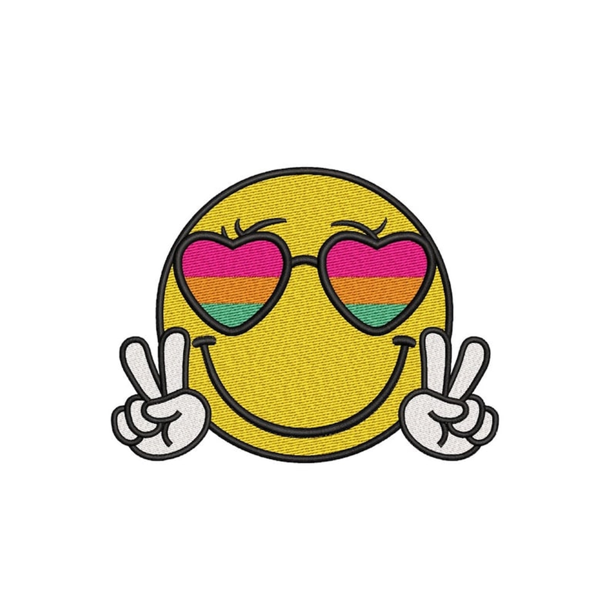 Retro Smile Face Embroidery Design, Trendy Embroidery Design | Inspire ...