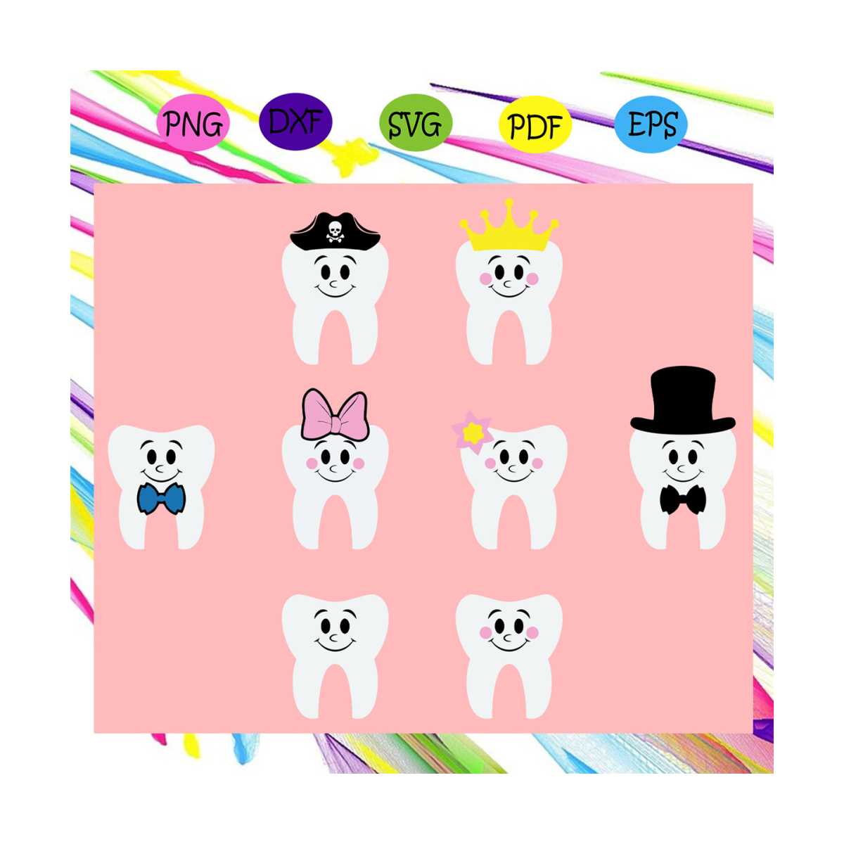 Tooth cartoon, tooth svg, white baby tooth, dental braces, d | Inspire ...