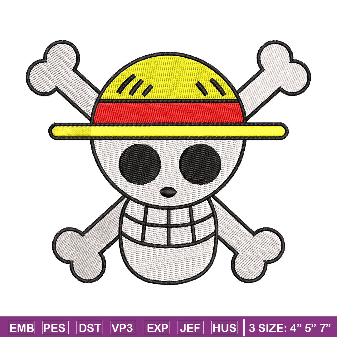 One piece Luffy Logo embroidery design, One piece embroidery | Inspire ...