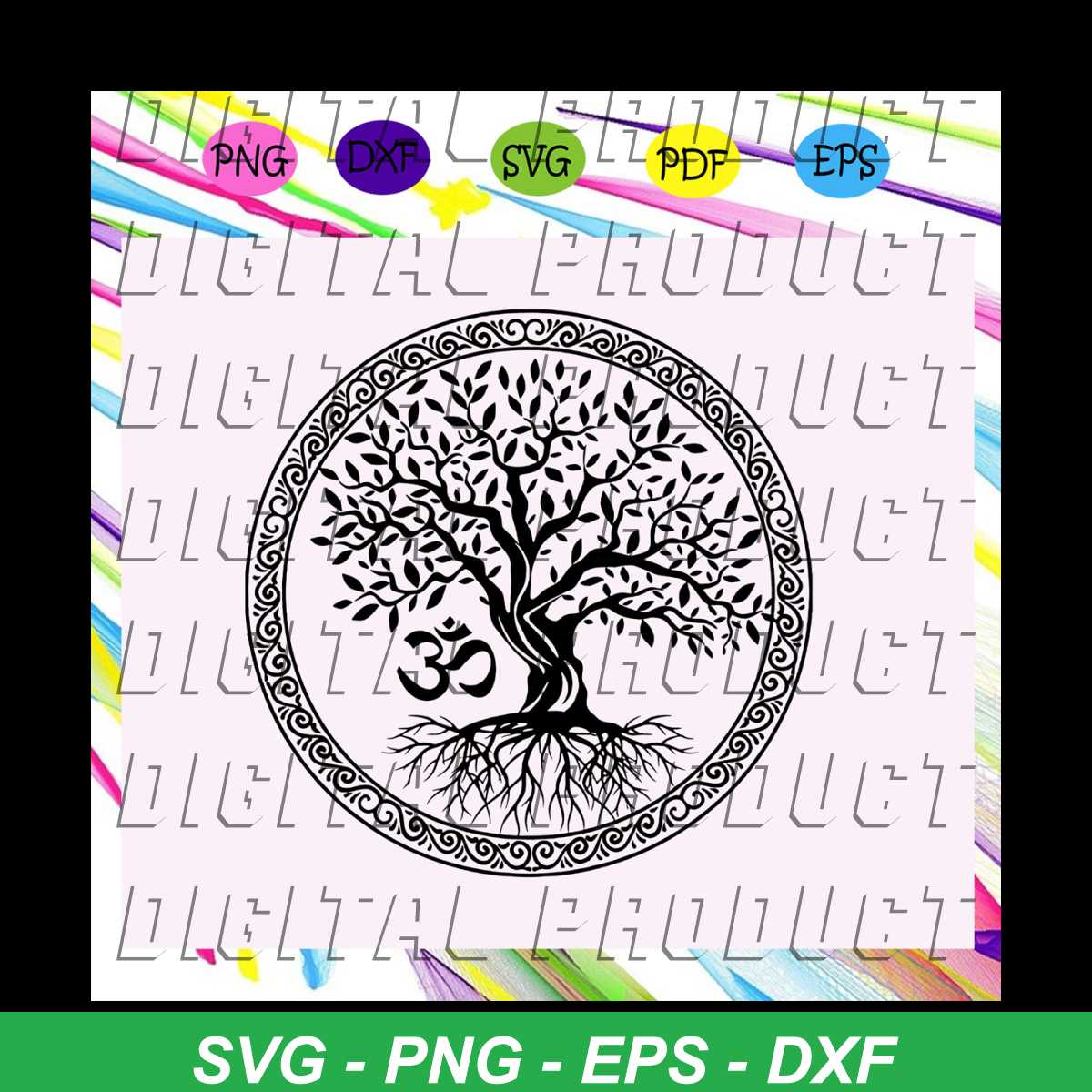 Tree of Life with Om Symbol Yoga , yoga svg, yoga gifts, yog - Inspire ...