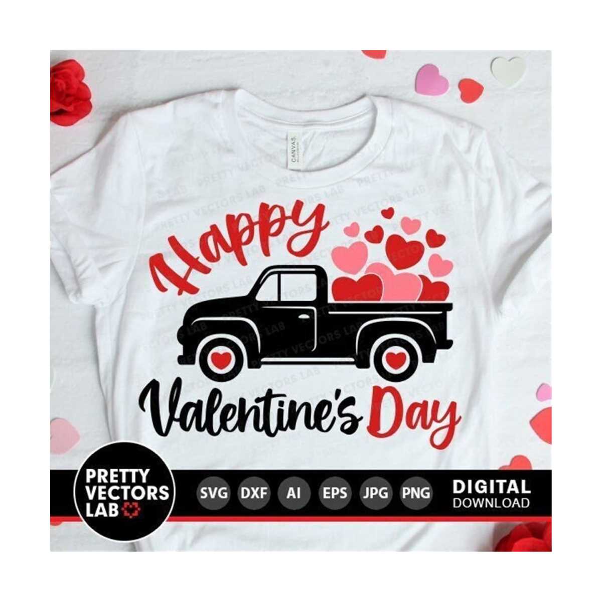 Valentine's Old Truck Svg, Valentine's Day Svg Dxf Eps Png, - Inspire Uplift