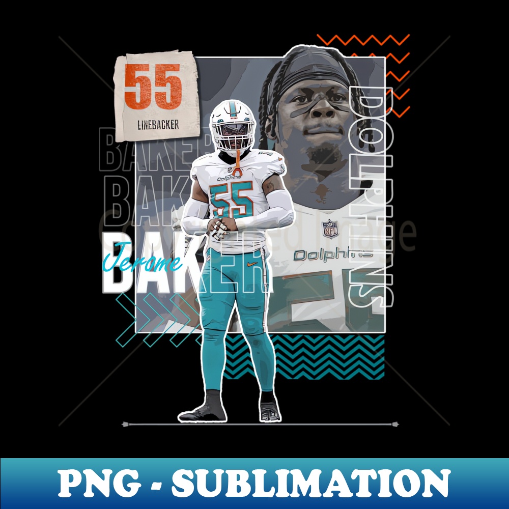 Jerome Baker football Paper Poster Dolphins 6 - Retro PNG Su | Inspire ...