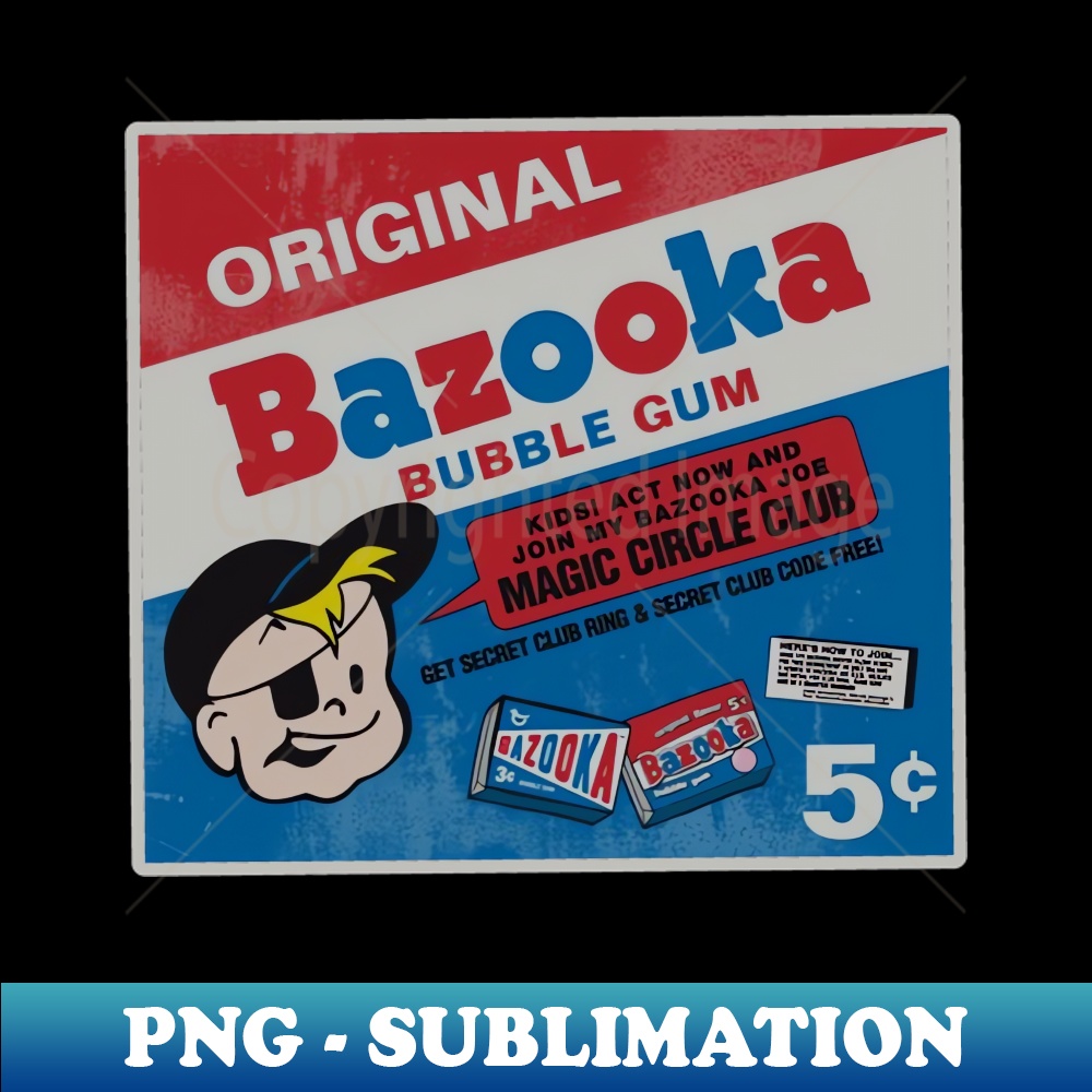 Bazooka Bubble Gum Vintage Retro - High-Quality PNG Sublimat | Inspire ...