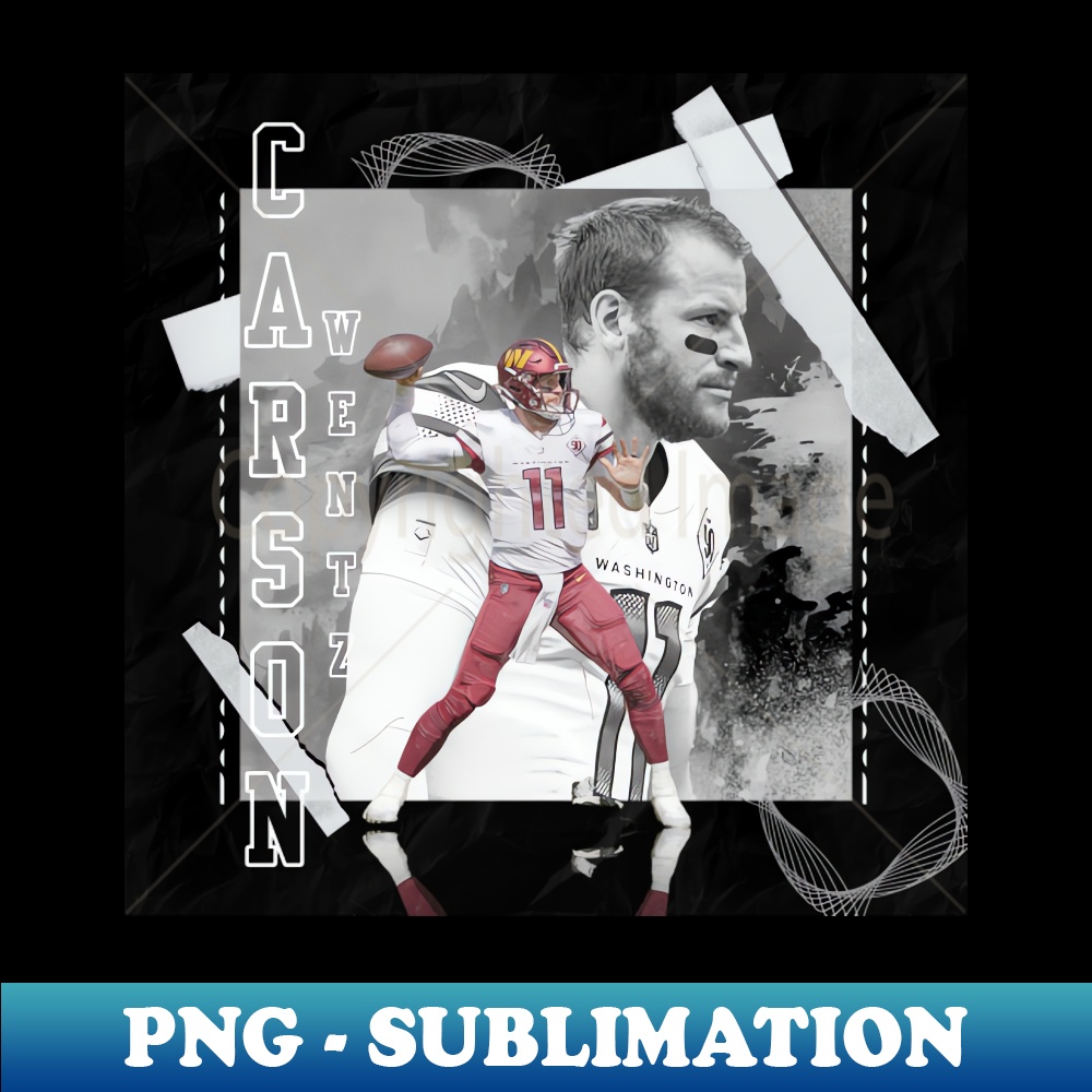 Carson Wentz Football Paper Poster Commanders 3 - Retro PNG | Inspire ...