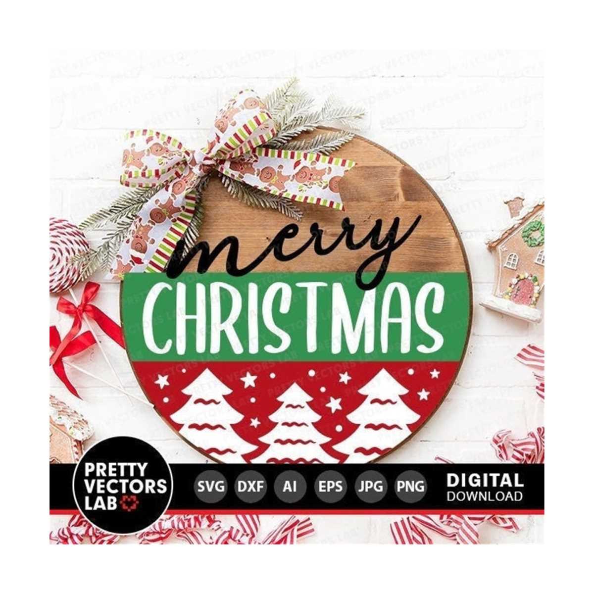 Merry Christmas Svg, Christmas Tree Svg, Welcome Round Sign - Inspire ...