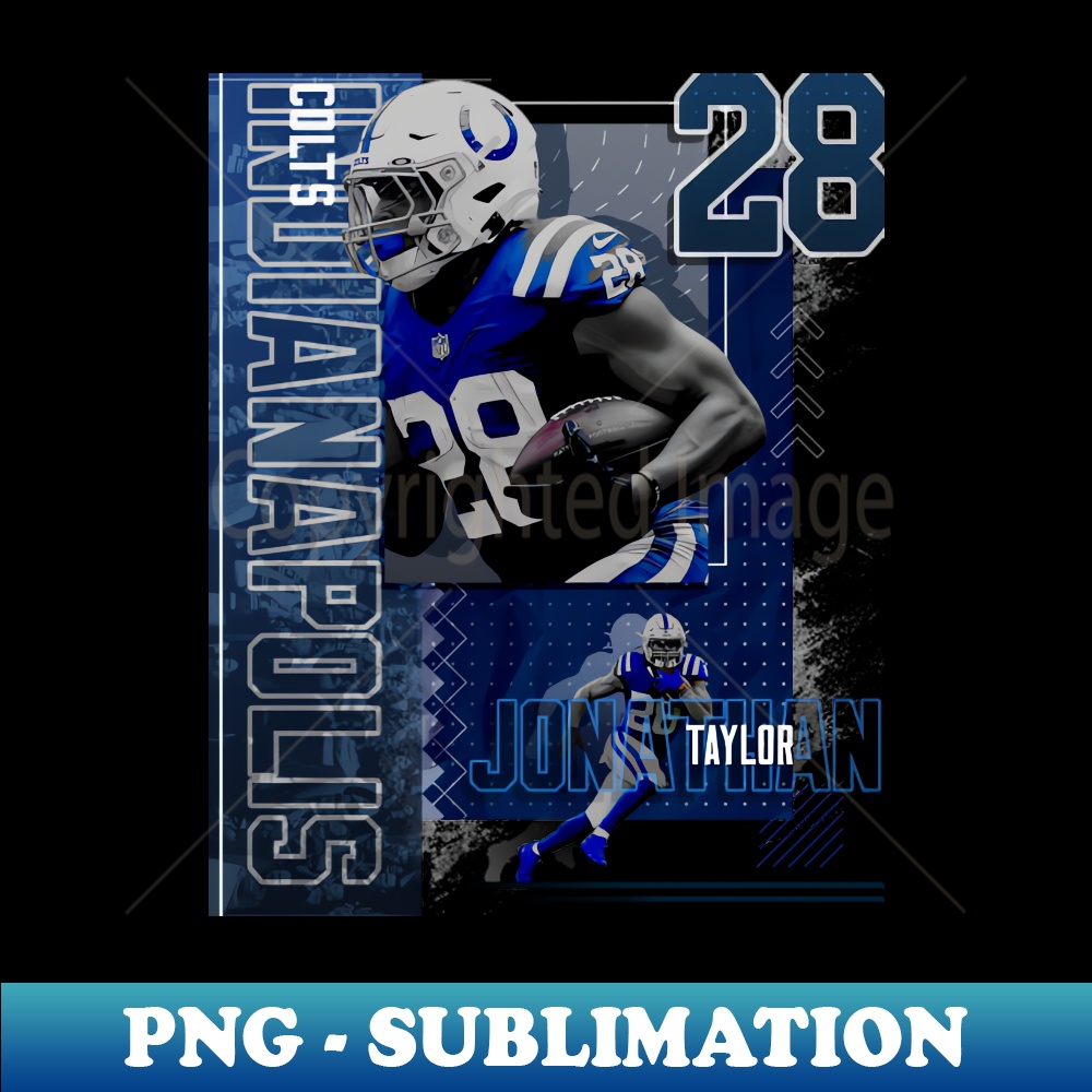 Jonathan Taylor Football Paper Poster Colts 2 - Premium PNG | Inspire ...