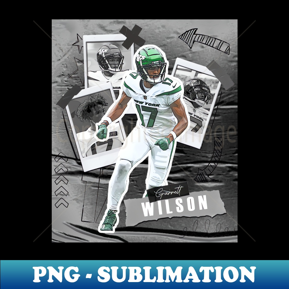 Garrett Wilson football Paper Poster Jets 5 - Aesthetic Subl - Inspire ...