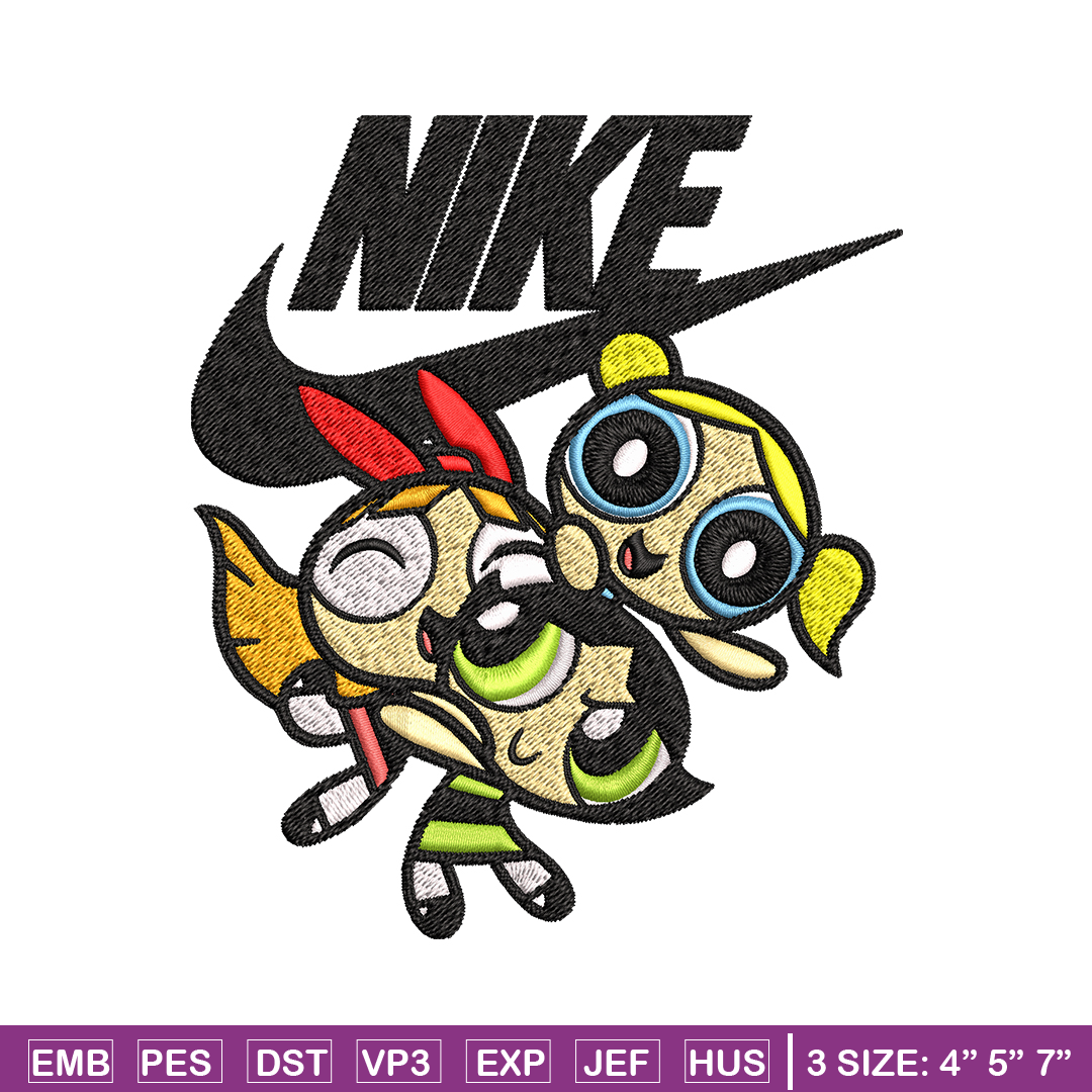 Powerpuff Girls Nike Embroidery design, Powerpuff Girls Embr | Inspire ...