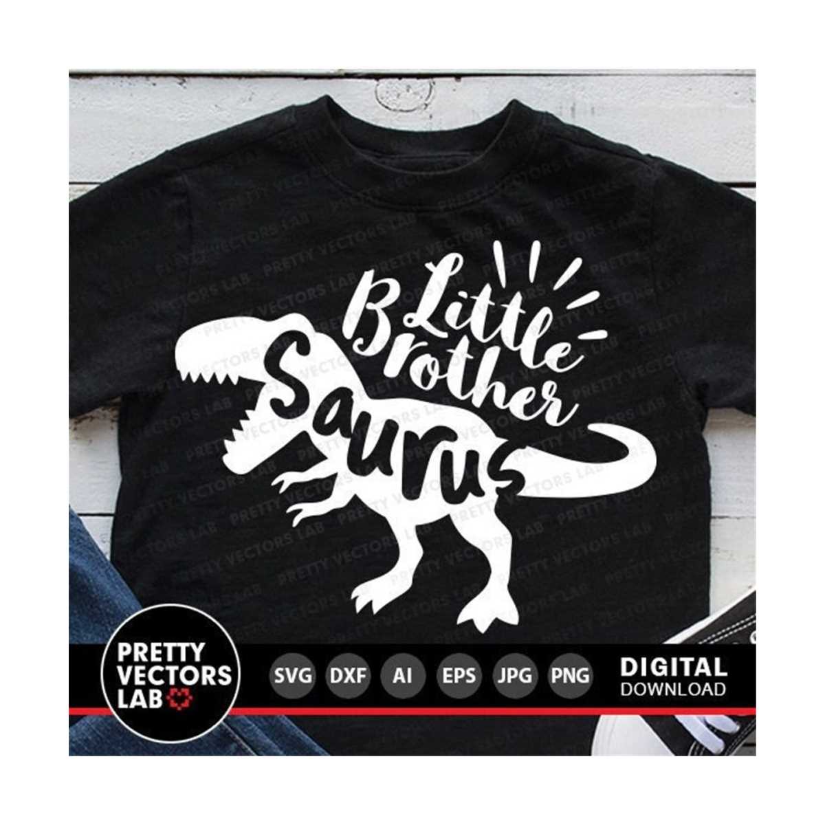 Little Brother Saurus Svg, T-Rex Dinosaur Cut Files, Lil Bro - Inspire ...