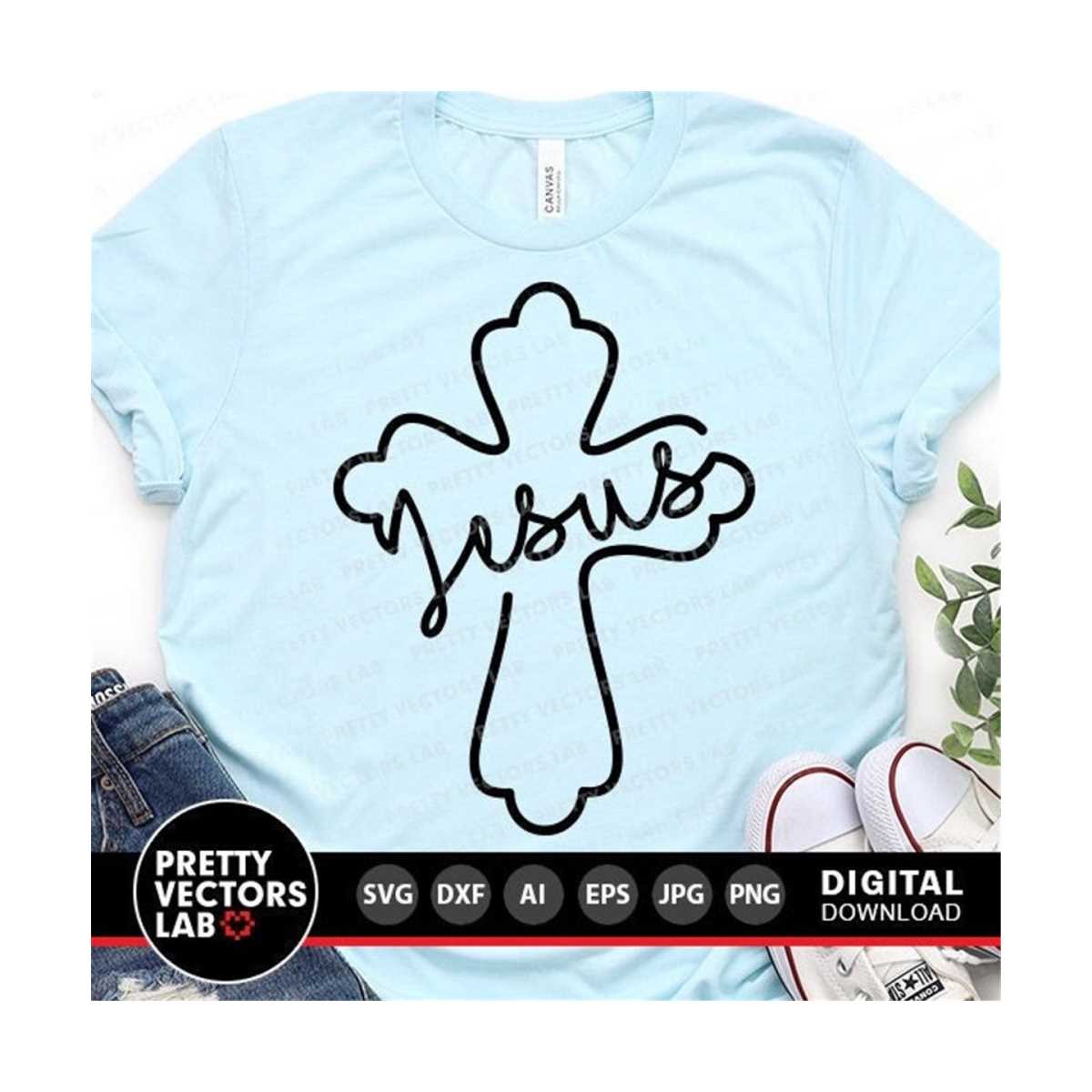 Jesus Cross Svg, Jesus Cut Files, Easter Svg, Jesus Svg, Dxf | Inspire ...