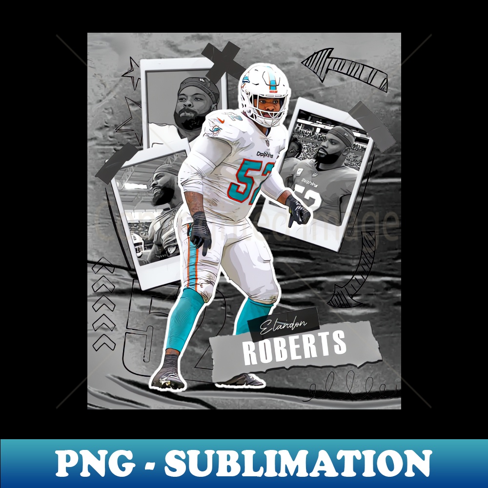 Elandon Roberts football Paper Poster Dolphins 5 - High-Qual | Inspire ...