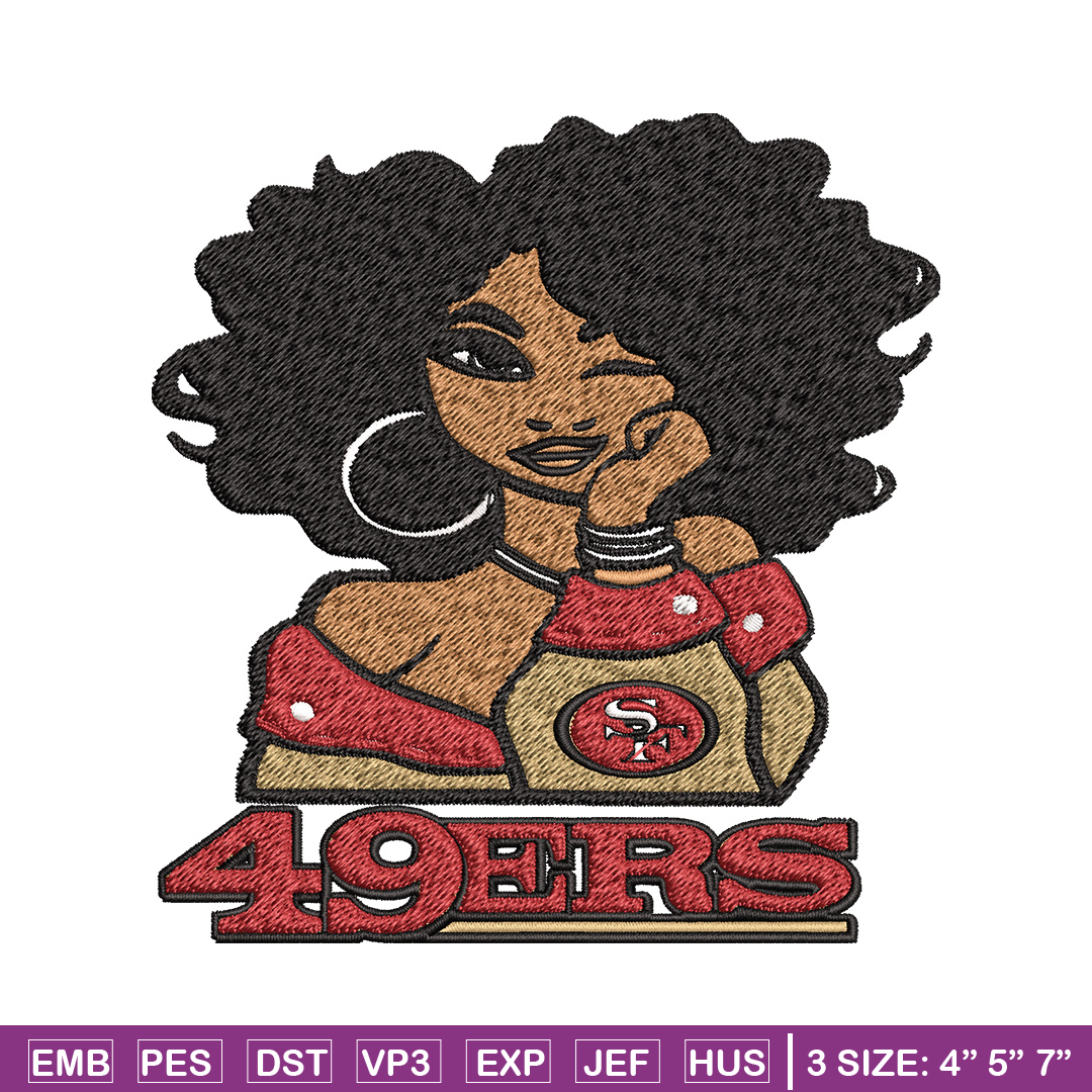 San Francisco 49ers Girl embroidery design, NFL girl embroid | Inspire ...