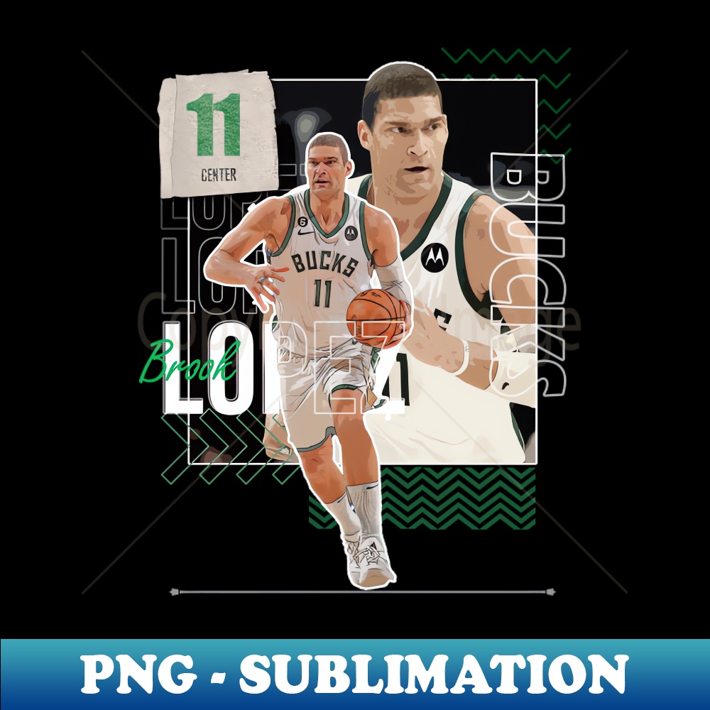 Brook Lopez basketball Paper Poster Bucks 6 - Retro PNG Subl - Inspire ...
