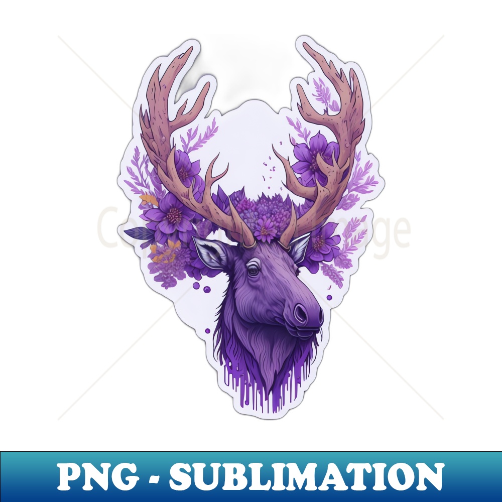 Cute Moose Sticker - Cute Animal - Vintage Sublimation PNG D | Inspire ...