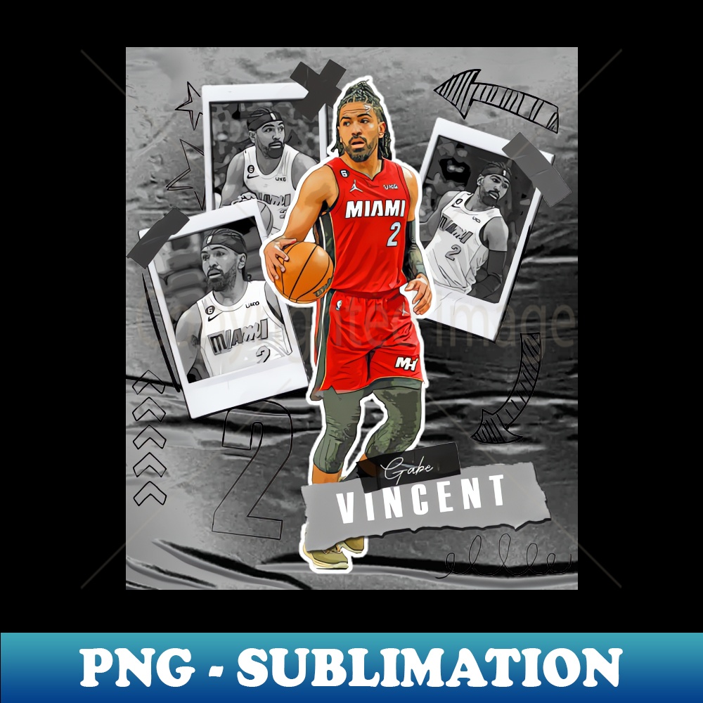 Gabe Vincent Basketball Paper Poster Heat 5 - High-Resolutio | Inspire ...
