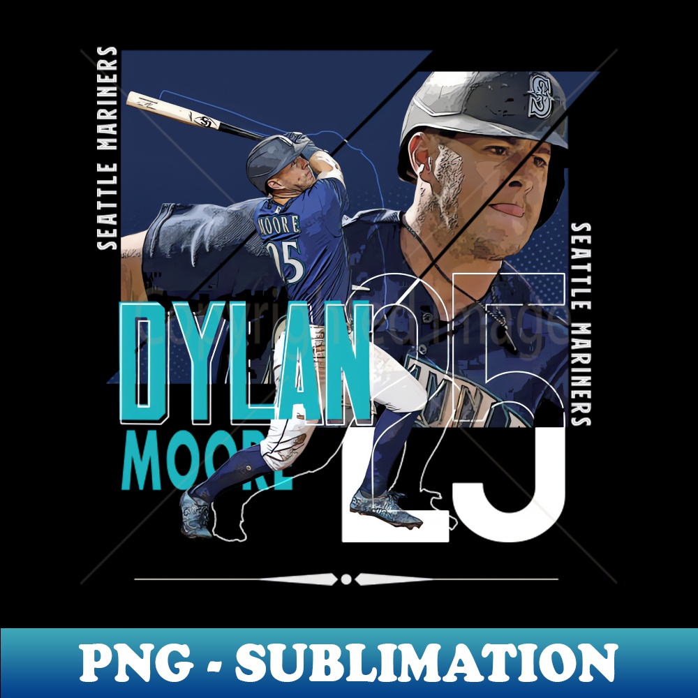 Dylan Moore baseball Paper Poster Mariners 4 - Modern Sublim | Inspire Uplift