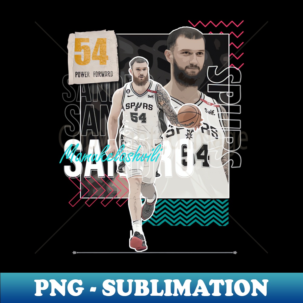 Sandro Mamukelashvili basketball Paper Poster Spurs 6 - Sign | Inspire ...